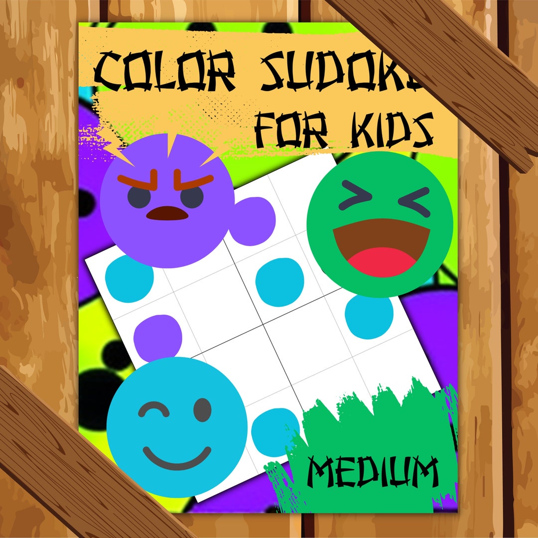 100 Color Sudoku for Kids 4x4 Printable PDF - Etsy