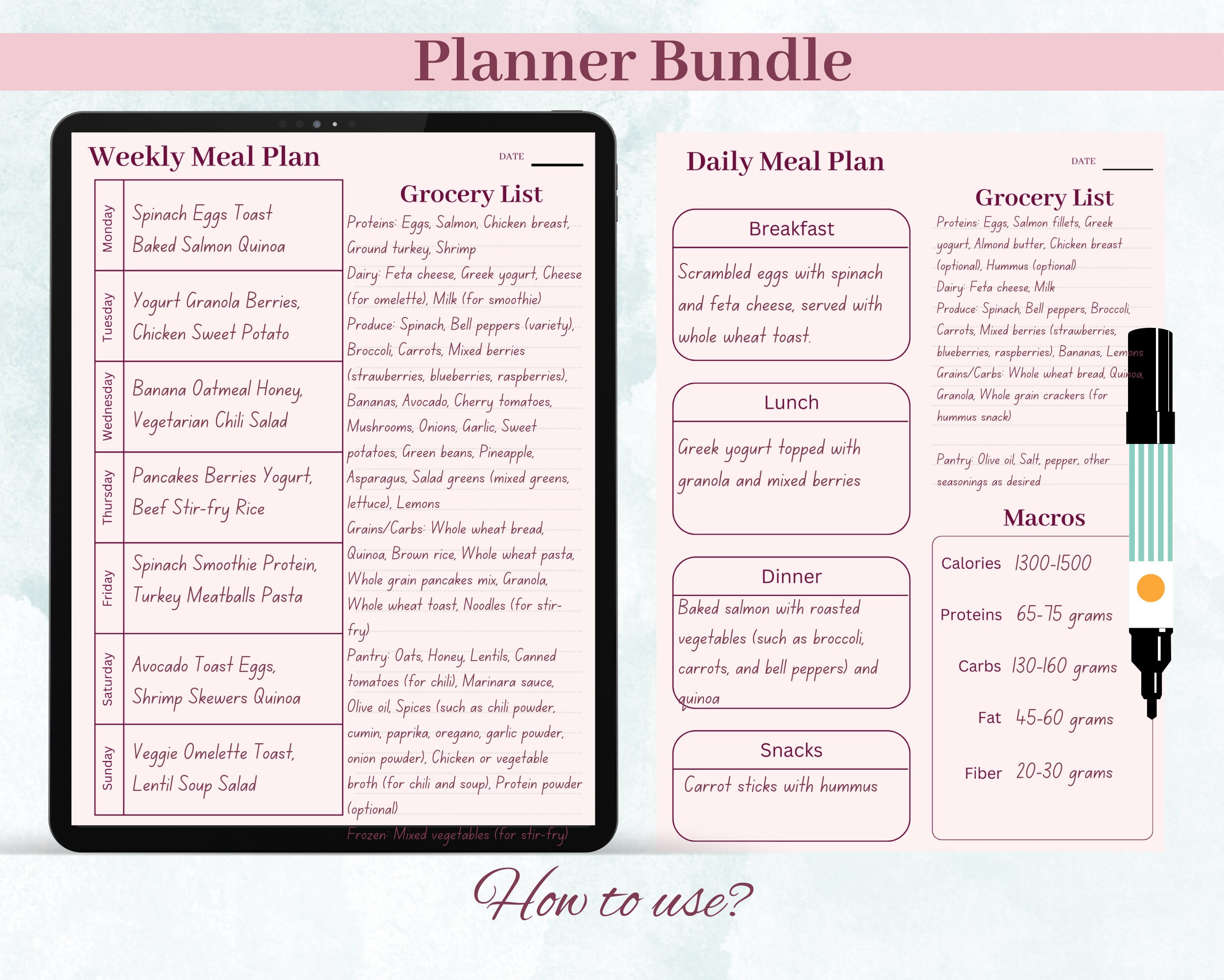 Meal Planning Template PDF, Digital Meal Planner, Printable Meal ...