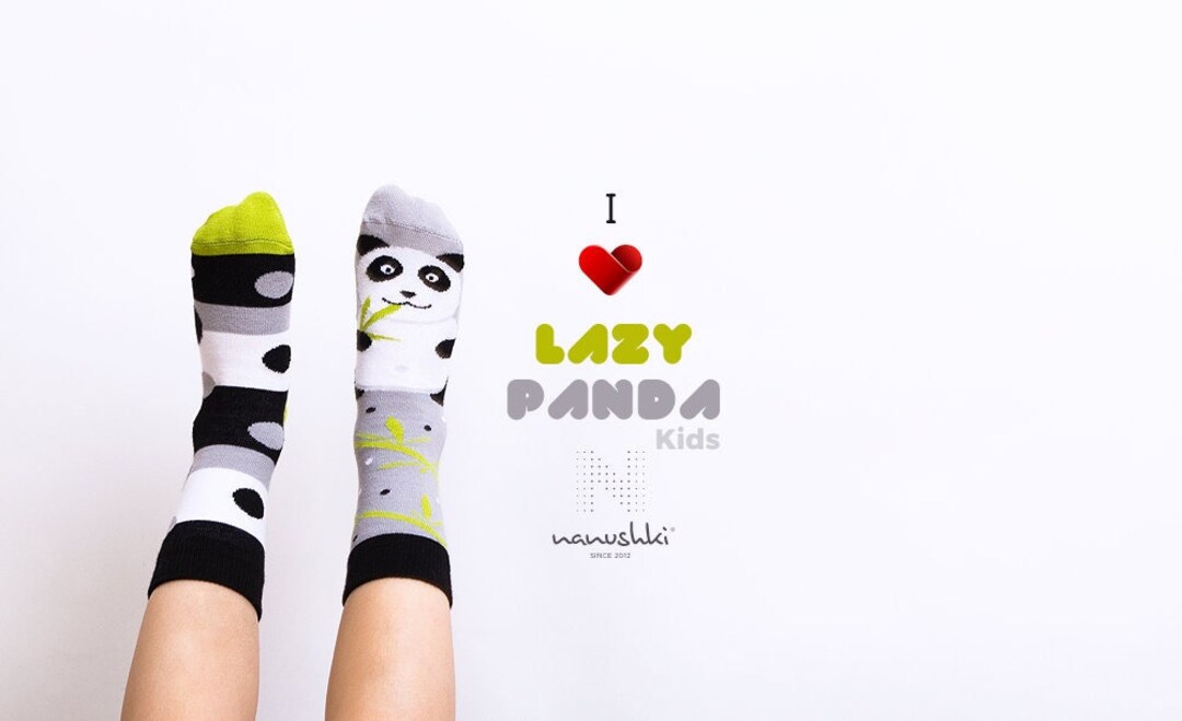 Cute Panda Socks for Kids lazy Panda Socks by Nanushki Panda Socks for ...