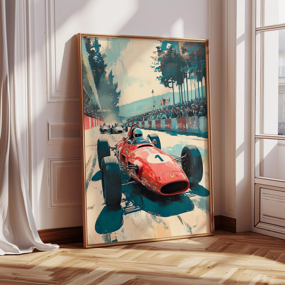 Vintage 1960s Formula 1 Racing Art Print – Classic Grand Prix ...