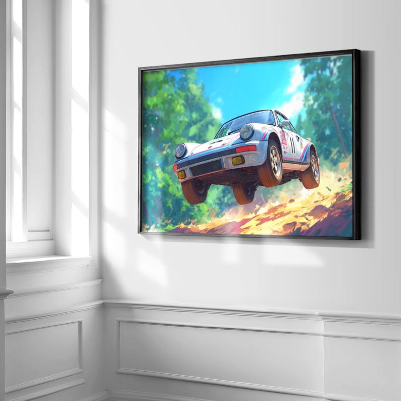 Porsche Rally Car Digital Art – Vintage Racing Car Wall Art, Rally ...