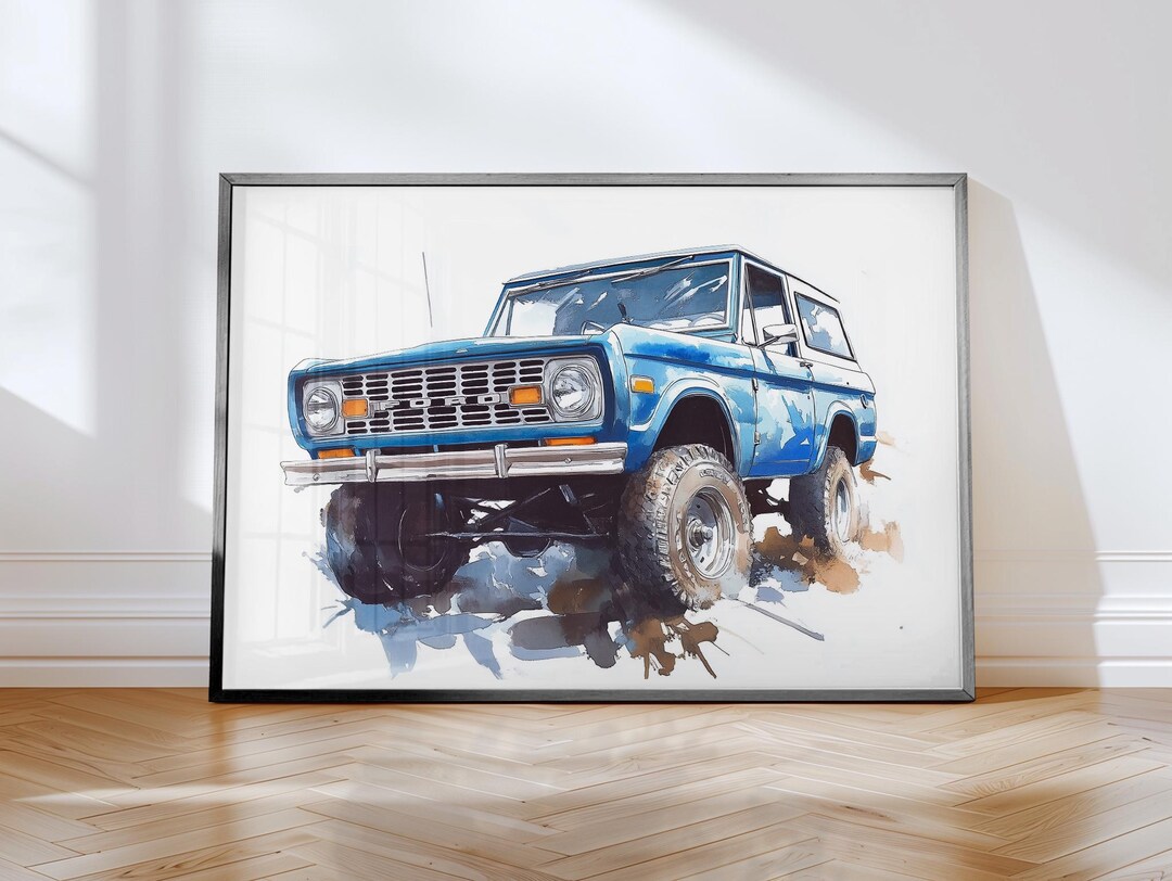 Classic Ford Bronco Art Print on Premium Matt Paper - Etsy