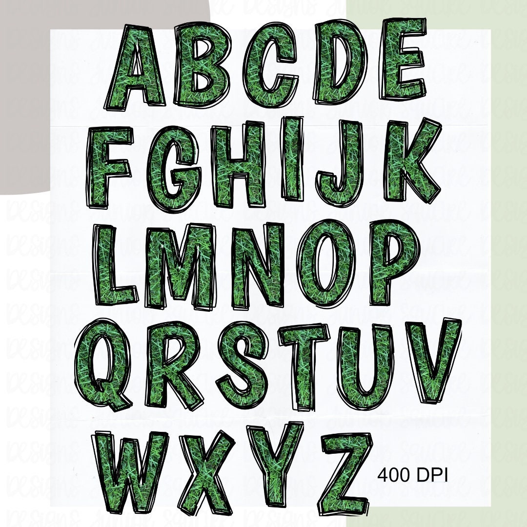 Baseball Themed Full Color PNG Alpha Font Clipart | Etsy