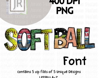 Softball Font | Etsy