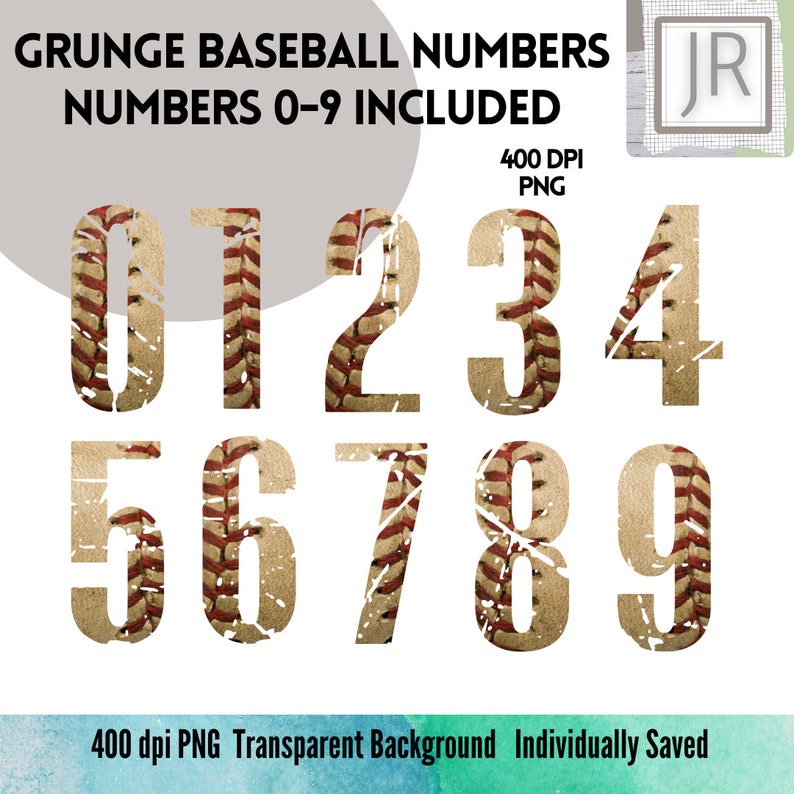 Grunge Baseball Numbers Png - Etsy