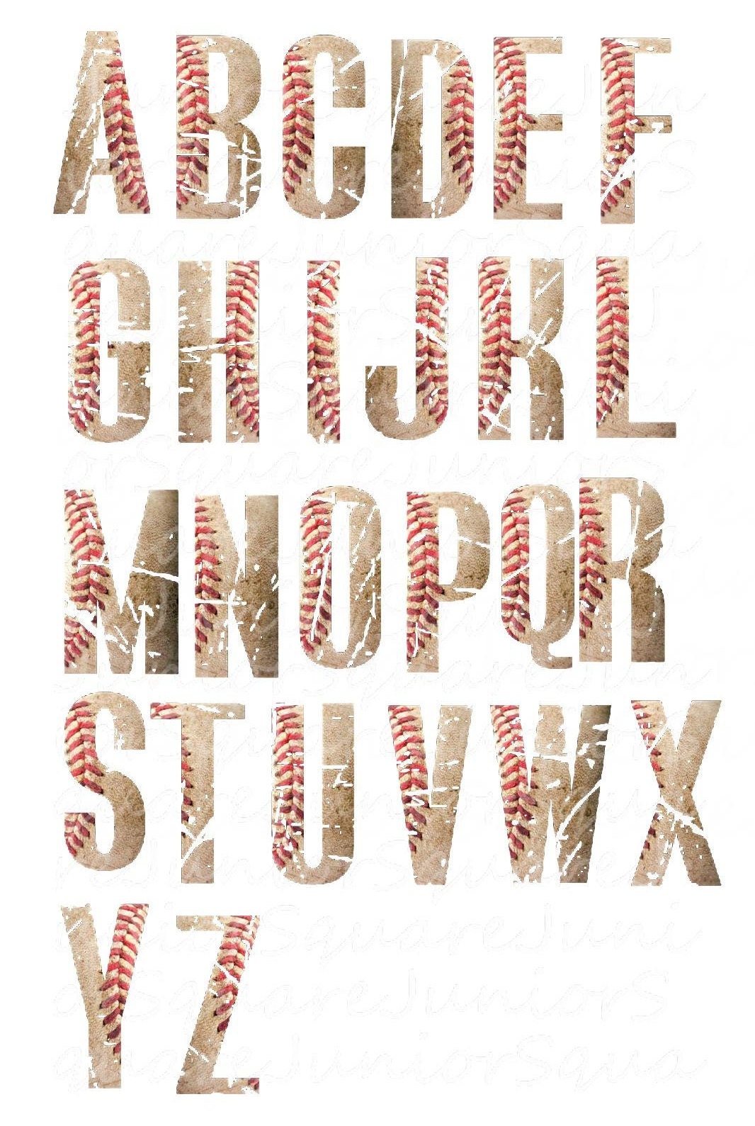 Baseball Grunge PNG Font - Etsy