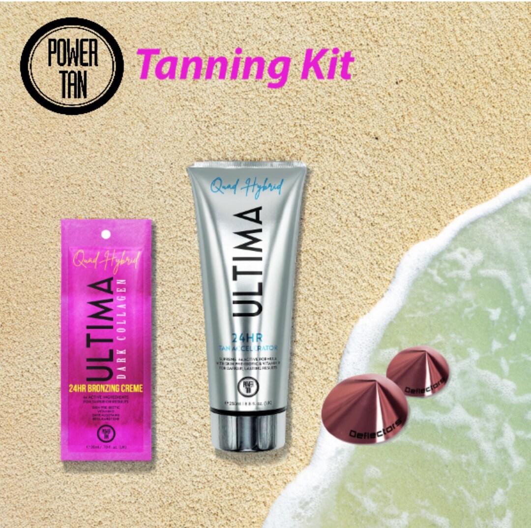 Power Tan Ultima Quad Hybrid 24HR Tanning Accelerator Bronzing Kit ...