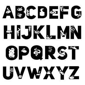 Snake Font, Alphabet With Snakes, Snake Letters as Png - Etsy