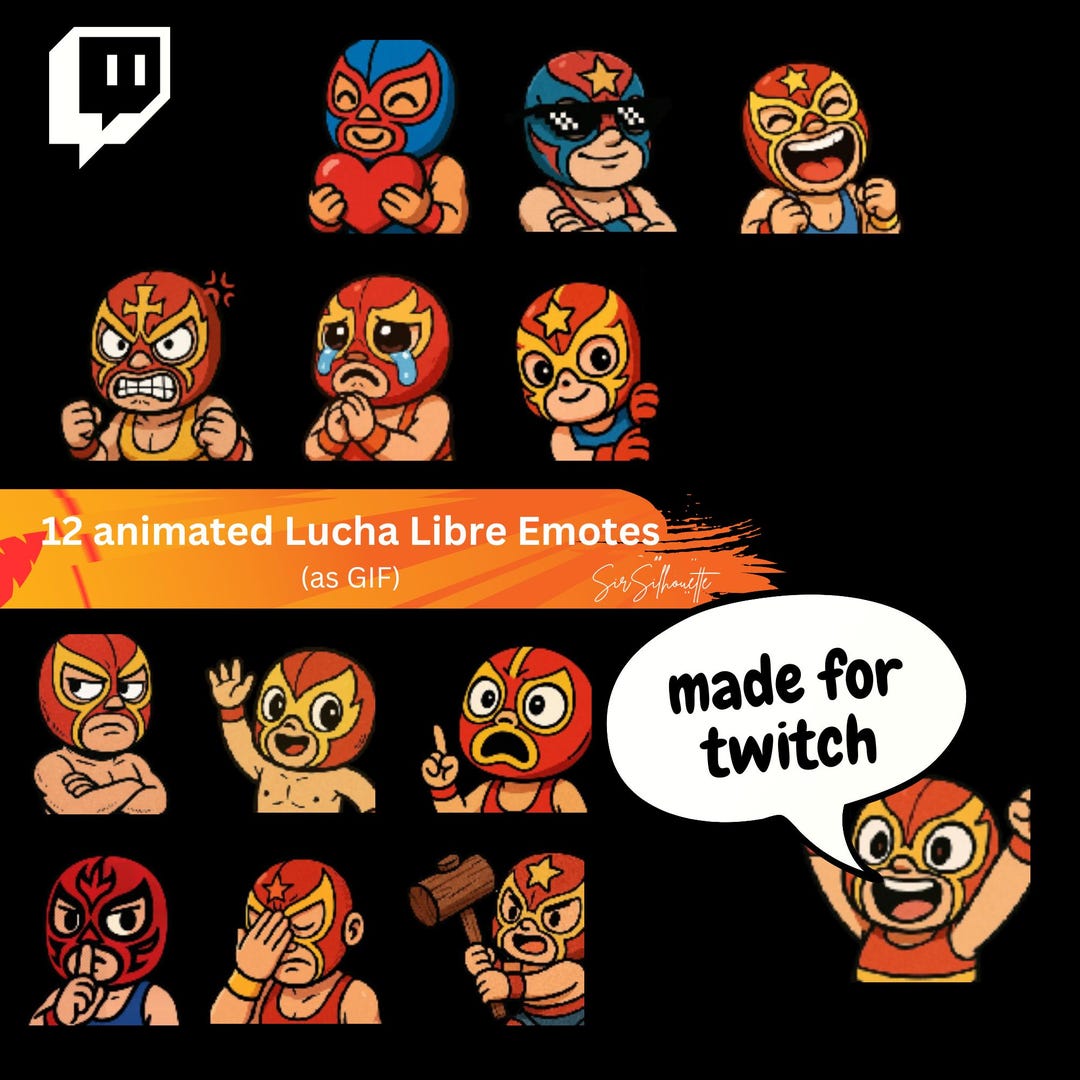 Animated Lucha Libre Emotes, Mexican Wrestler Gifs, Masked Fighter ...