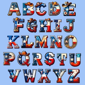 Texas Font, Alphabet With Texas Design, Texas Letters as Png - Etsy