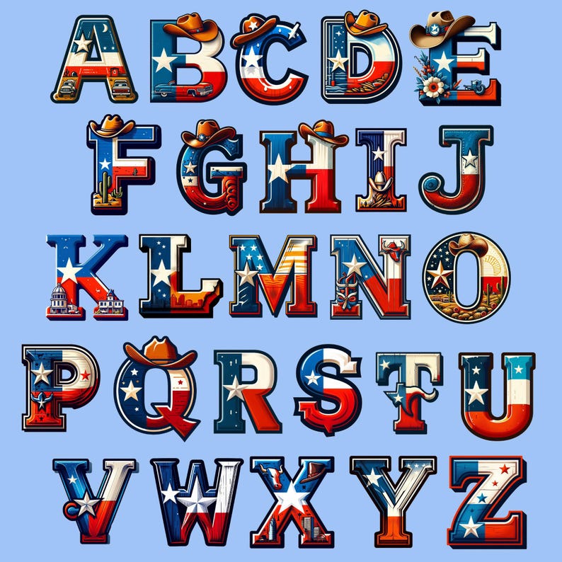 Fuente Texas, letras Texas como PNG - Etsy México