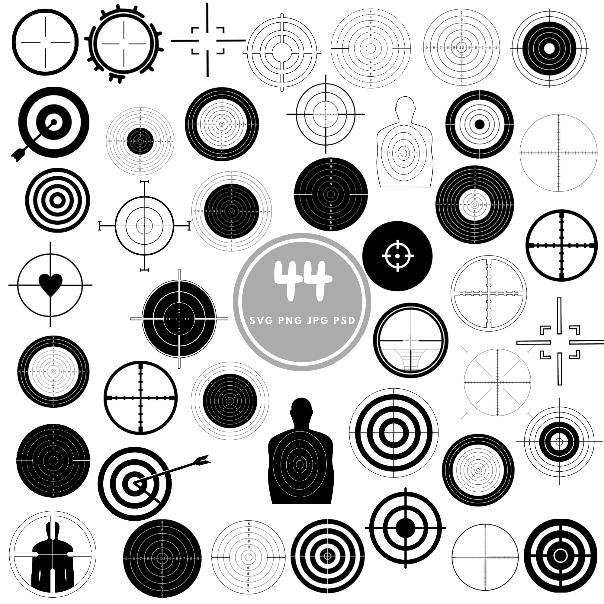Crosshair SVG Bundle , 44 Sniper Svg Bundle, PNG, PSD - Etsy New Zealand