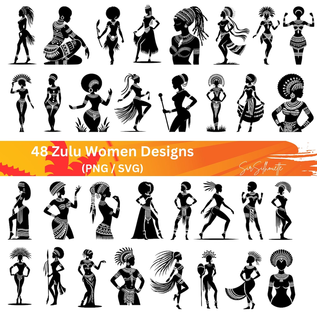 Zulu Women SVG Bundle, 48 Native Women Designs, PNG - Etsy
