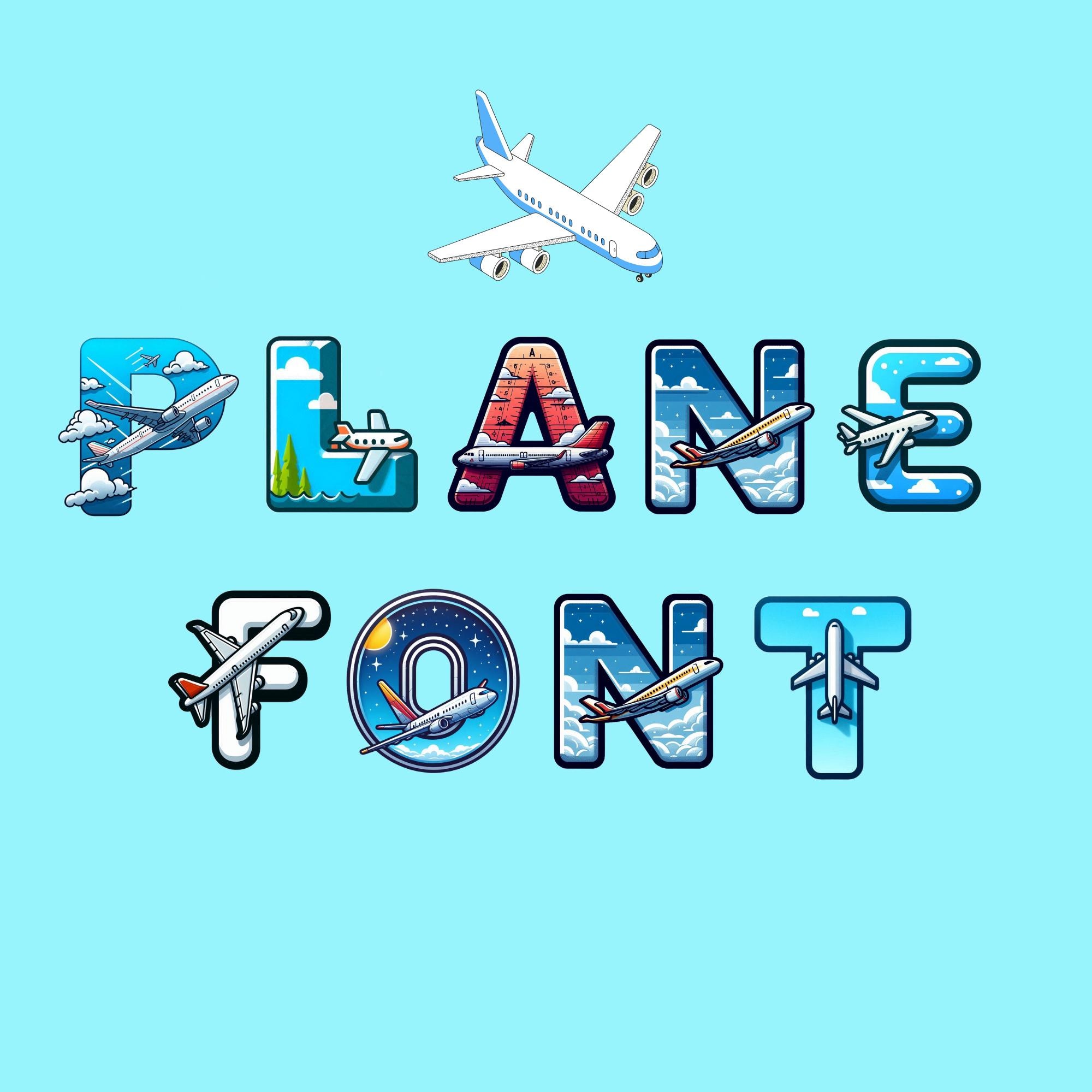 Plane Font, Alphabet With Planedesign, Plane Letters as Png - Etsy