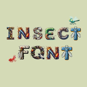 Insect Font, Alphabet With Insect Design, Beetle Letters as Png - Etsy