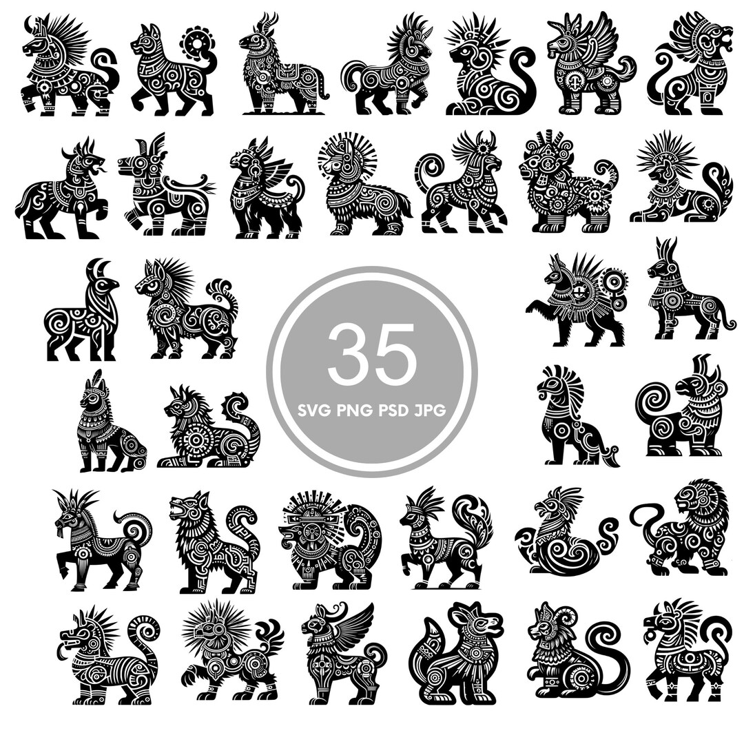 Inca Animal Gods Design SVG, 35 Inca Svg Bundle, PNG, PSD - Etsy