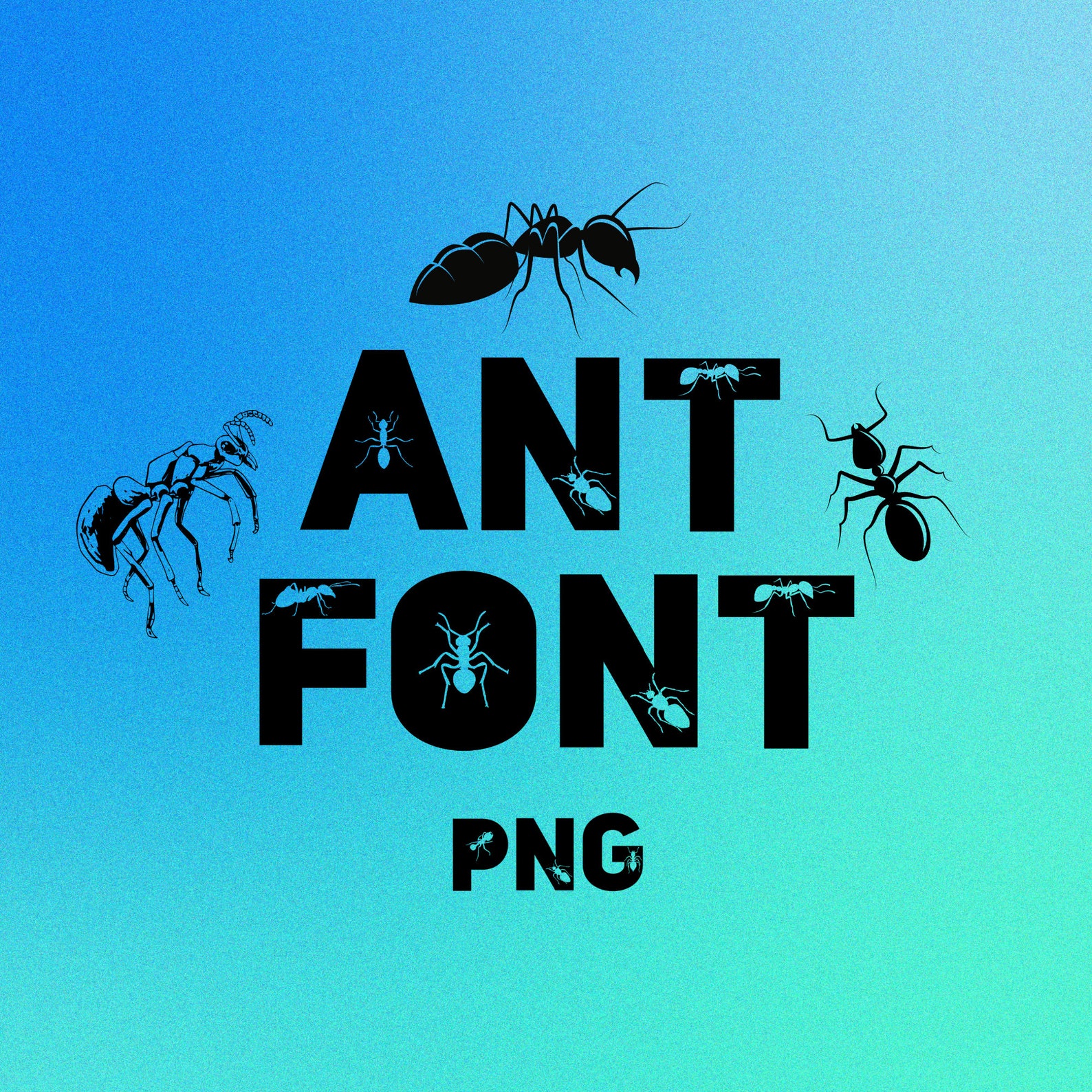 Ant Font, Alphabet With Ants, Ant Letters as Png - Etsy