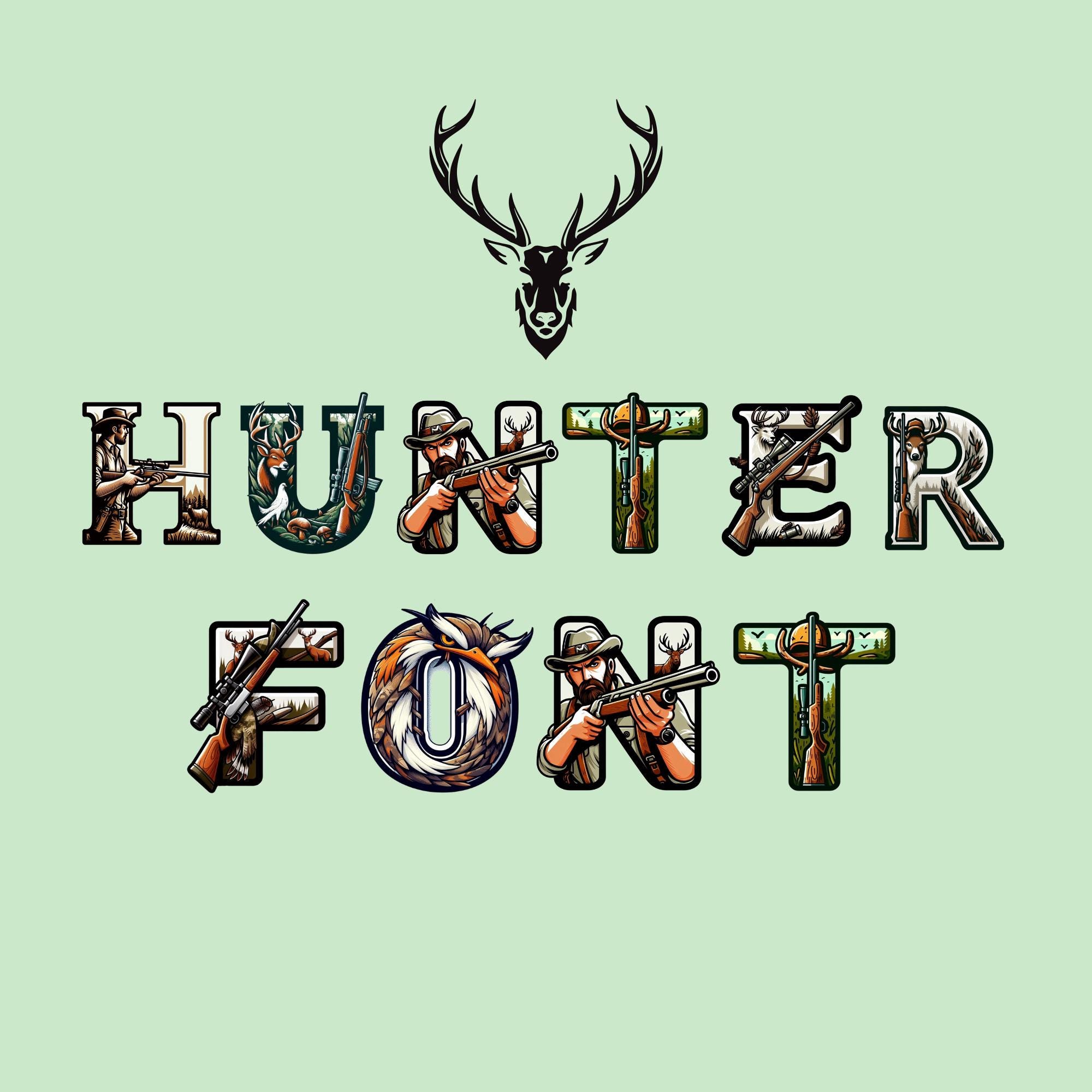 Hunter Font, Alphabet Hunting Design, Hunter Letters as Png - Etsy