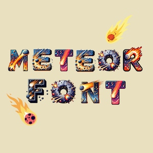 Meteor Font, Alphabet With Asteroid Design, Meteor Letters as Png - Etsy