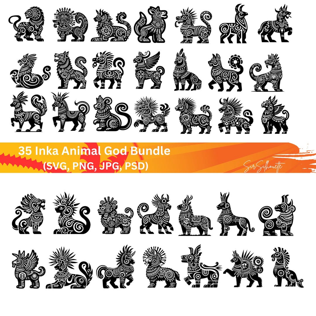 Inca Animal Gods Design SVG, 35 Inca Svg Bundle, PNG, PSD - Etsy