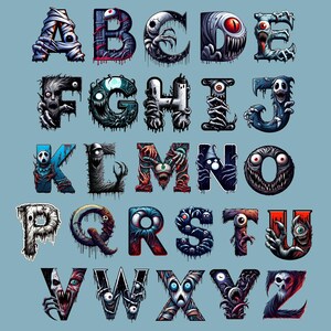 Nightmare Font, Alphabet With Nightmare Design, Nightmare Letters as ...