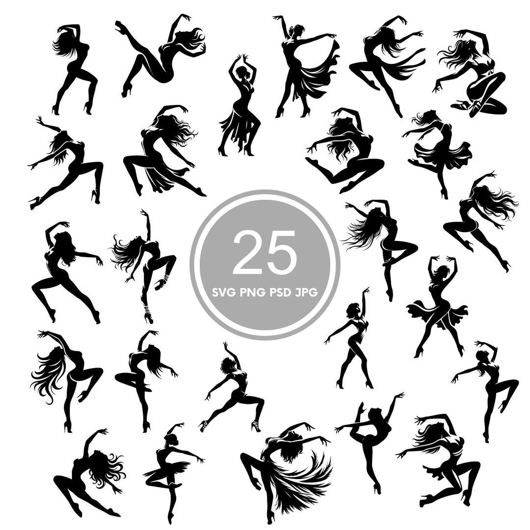 Female Dancer Design SVG, 25 Dancer Svg Bundle, PNG, PSD - Etsy