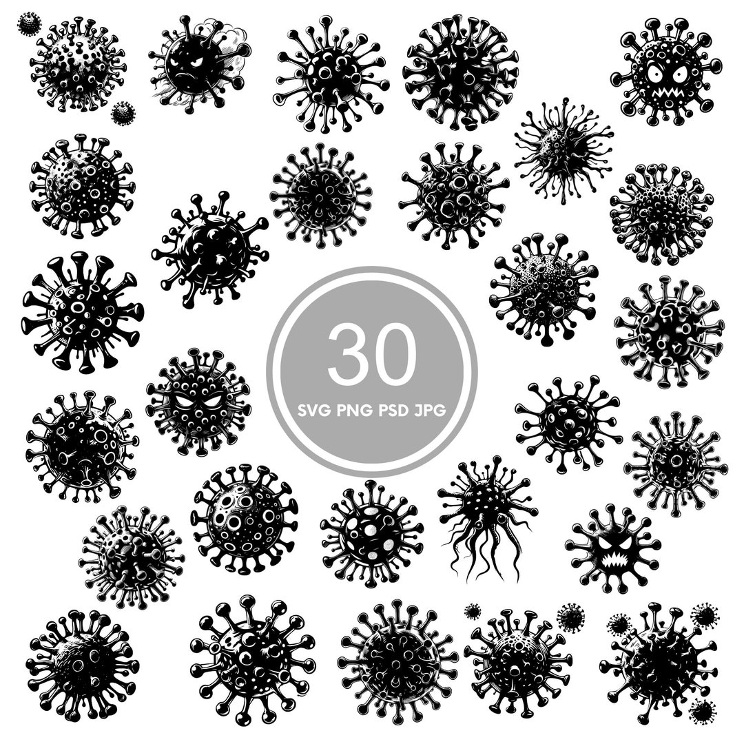Virus SVG Bundle 30 Virus Designs PNG PSD - Etsy