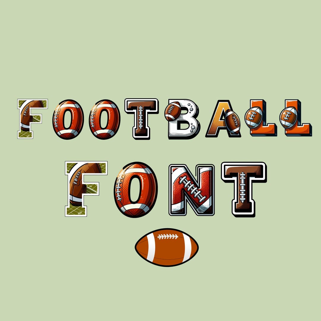 Football Alphabet Clipart, Gridiron Letters PNG, Sports Team ...