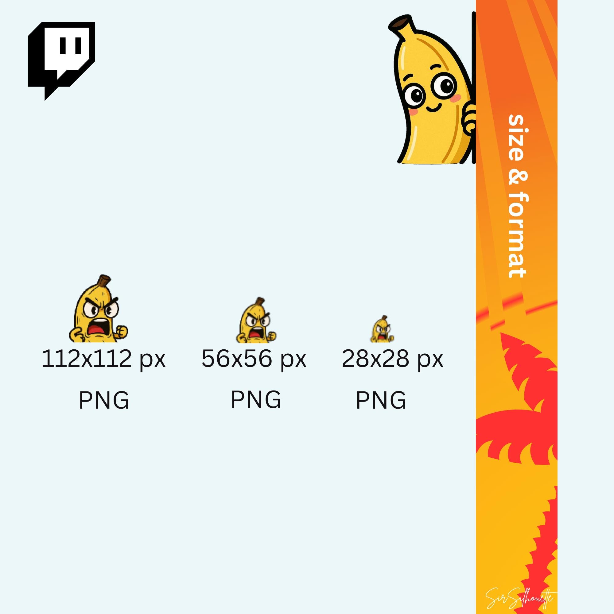 Banana Twitch Emotes Pack - 24 Funny Fruit Streamer Graphics - Etsy