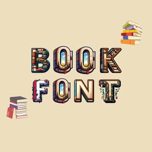 Book Font, Alphabet With Book Design, Book Letters as Png - Etsy