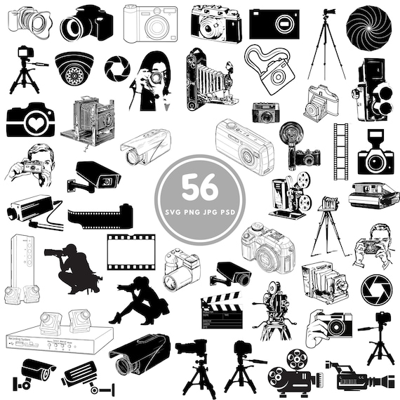 Camera Design SVG 56 Photography Svg Files PNG PSD - Etsy