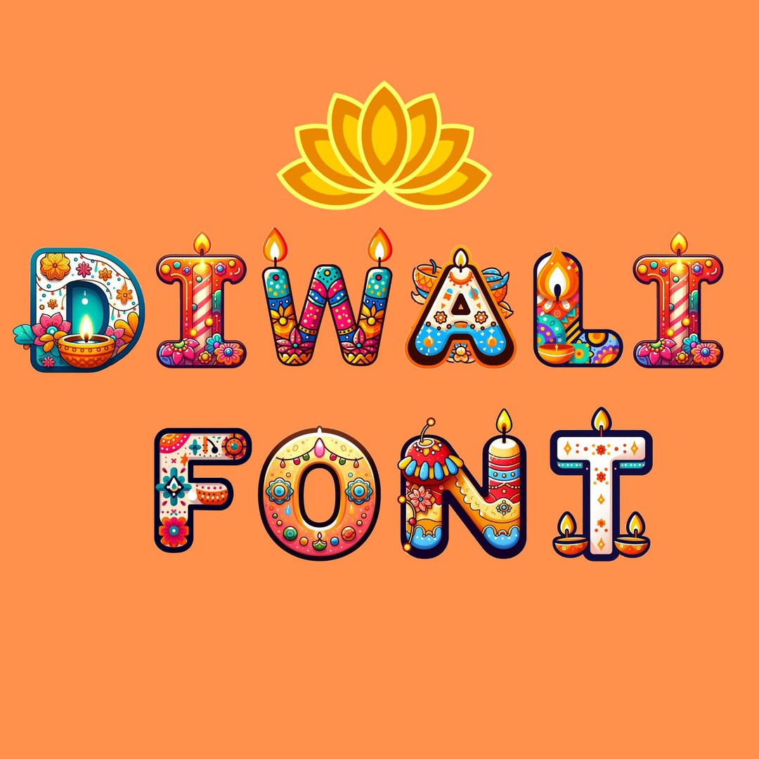 Diwali Alphabet Clipart, Deepavali Letters PNG, Festival Lights ...