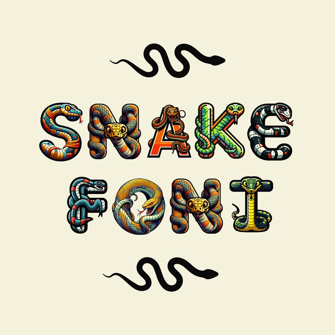 Snake Font, Alphabet With Snake Design, Reptile Letters as Png - Etsy