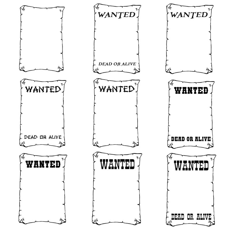 Mugshot Templates, Wanted Poster Png, Dead or Alive - Etsy