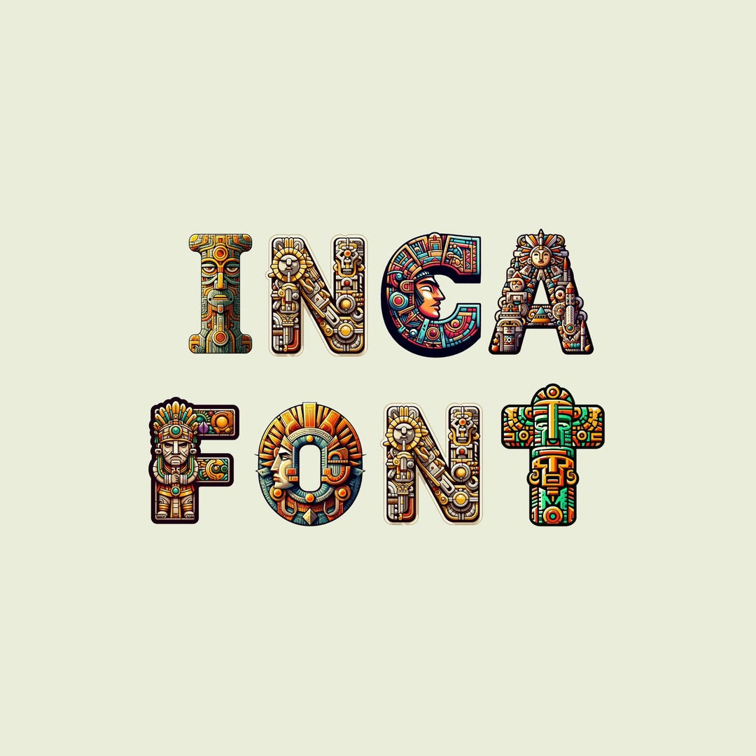 Inca Font, Alphabet With Inca Design, Inca Letters as Png - Etsy