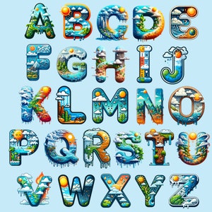 Climate Font, Alphabet With Climate Design, Environmental Letters as ...