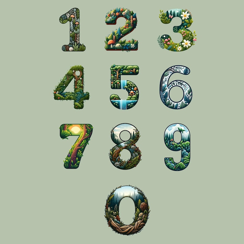 Nature Font, Alphabet With Nature Design, Forest Letters as Png - Etsy