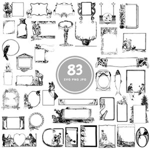 Frame Design SVG, 83 Banner Sign Svg Bundle, PNG, PSD - Etsy