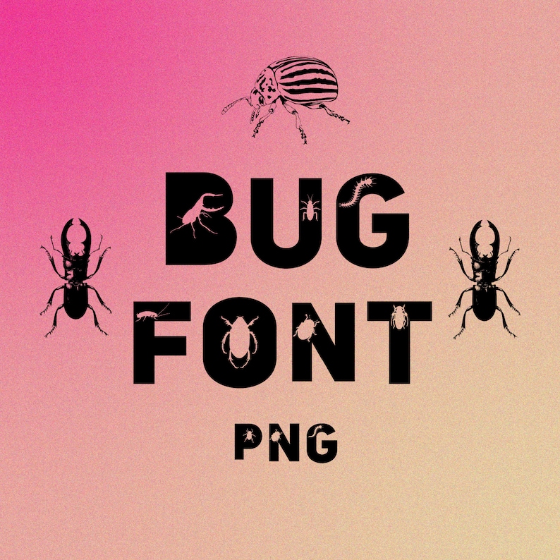 Bug Font, Alphabet With Bugs, Bug Letters as Png - Etsy