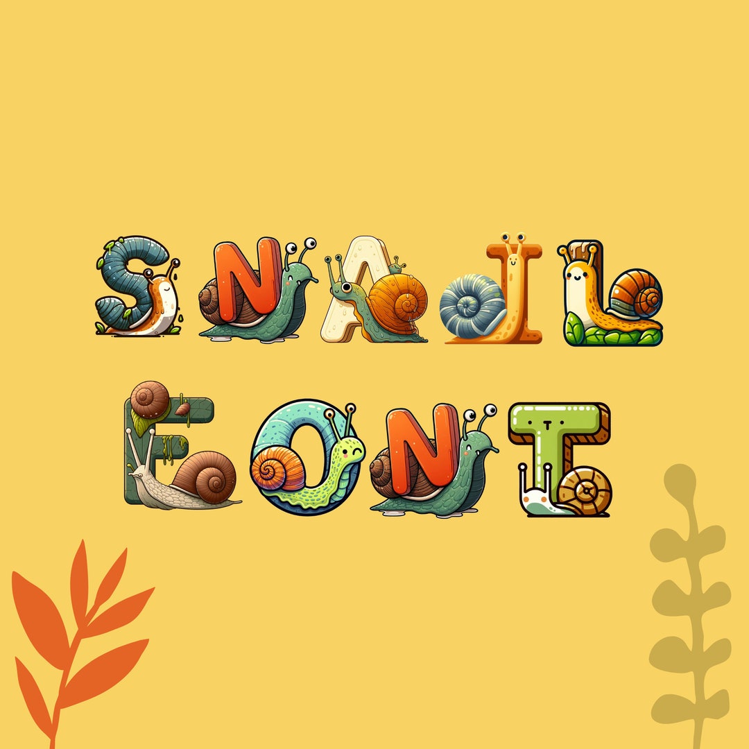 Snail Font, Alphabet With Snail Design, Snail Letters as Png - Etsy