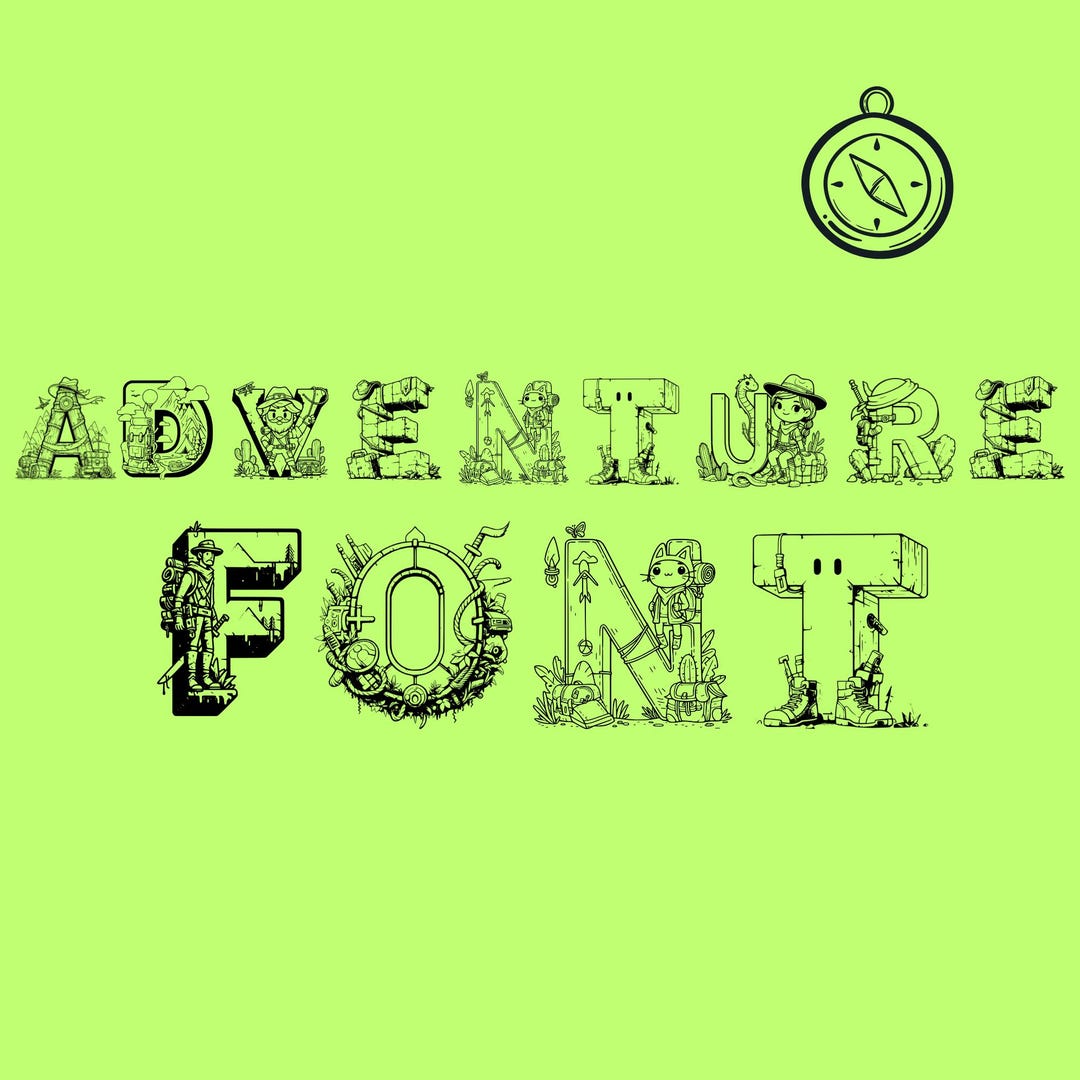 Adventure Coloring Font, Alphabet With Adventure Design, Adventure ...