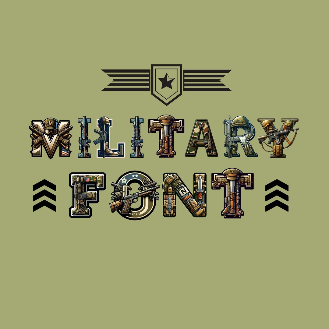 Military Font, Alphabet With Army Design, Combat Letters as Png - Etsy