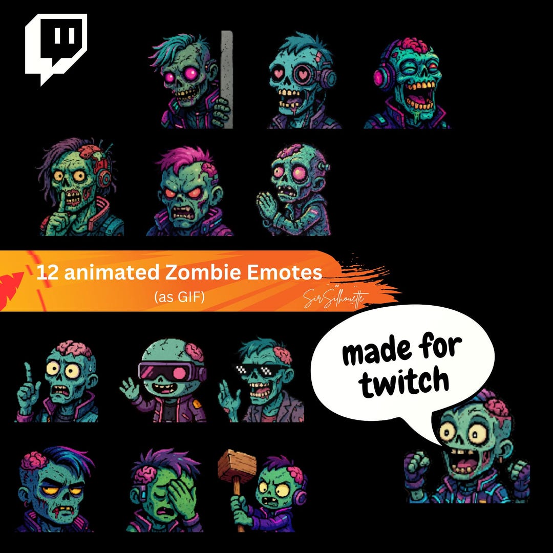 Animated Zombie Emotes, Undead Horror Gifs, Spooky Monster Graphics ...