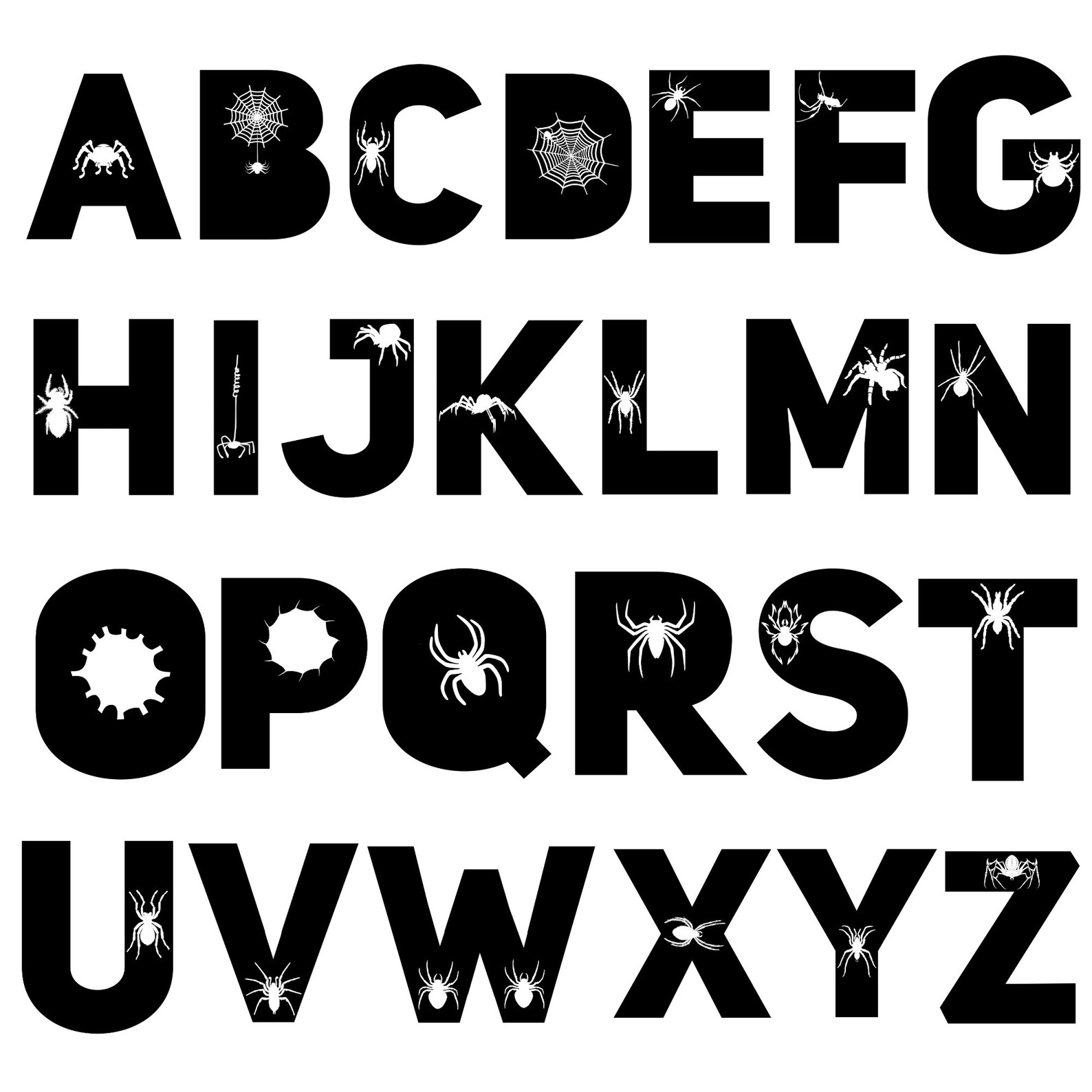 Spider Font, Alphabet With Spiders, Spider Letters as Png - Etsy