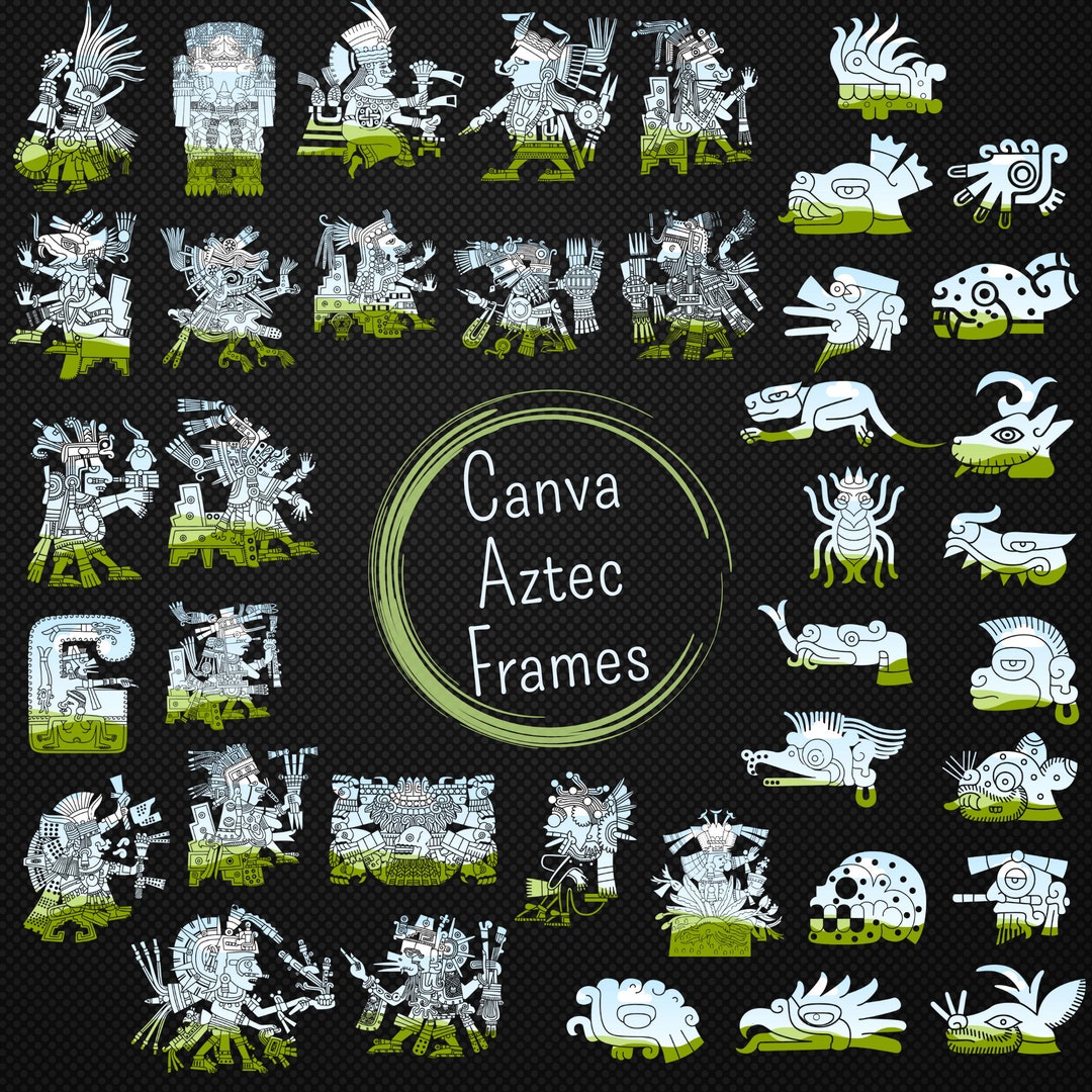 39 Canva Aztec Frames, Custom Frames for Canva, Aztec Pdf - Etsy