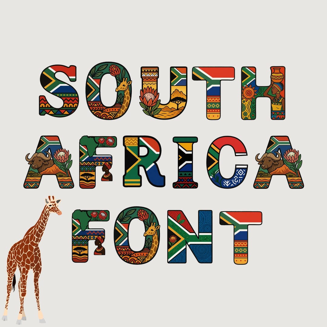 South Africa Font, Alphabet With South Africa Design, South Africa ...