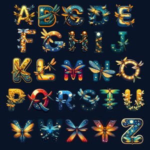 Firefly Font, Alphabet With Firefly Design, Firefly Letters as Png ...