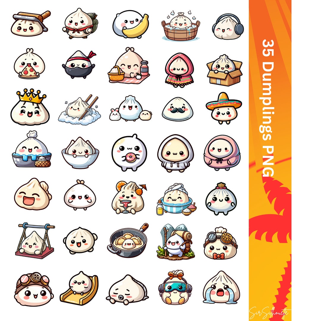 Cute Dumpling Digital Design for Stickers - Etsy