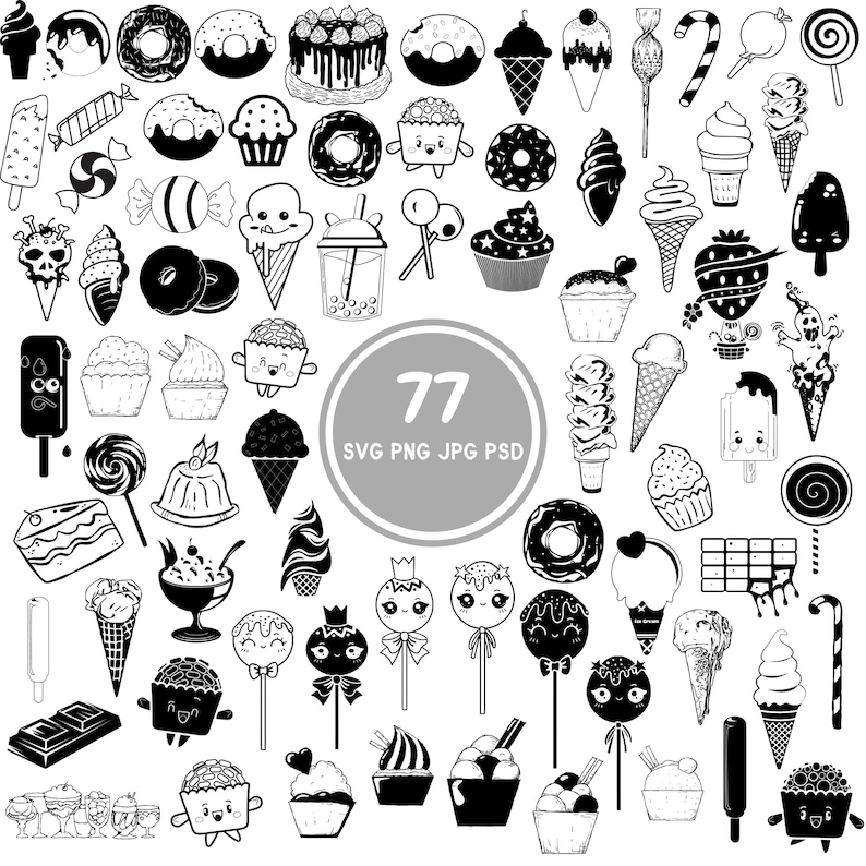 Candy SVG, 77 Sweets Svg Files, PNG, PSD - Etsy