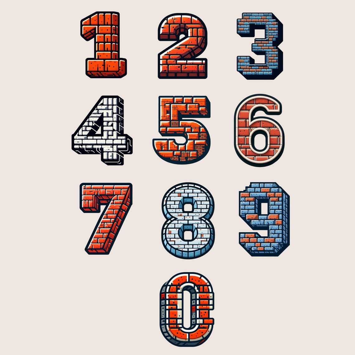 Brick Font, Alphabet With Brick Wall Design, Brick Letters as Png - Etsy
